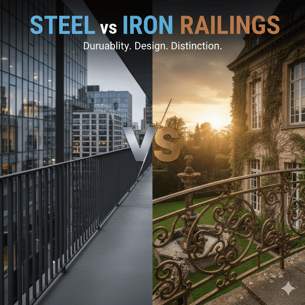 Steel vs Iron Railing | Affordable Balcony & Stair Railing in Delhi NCR